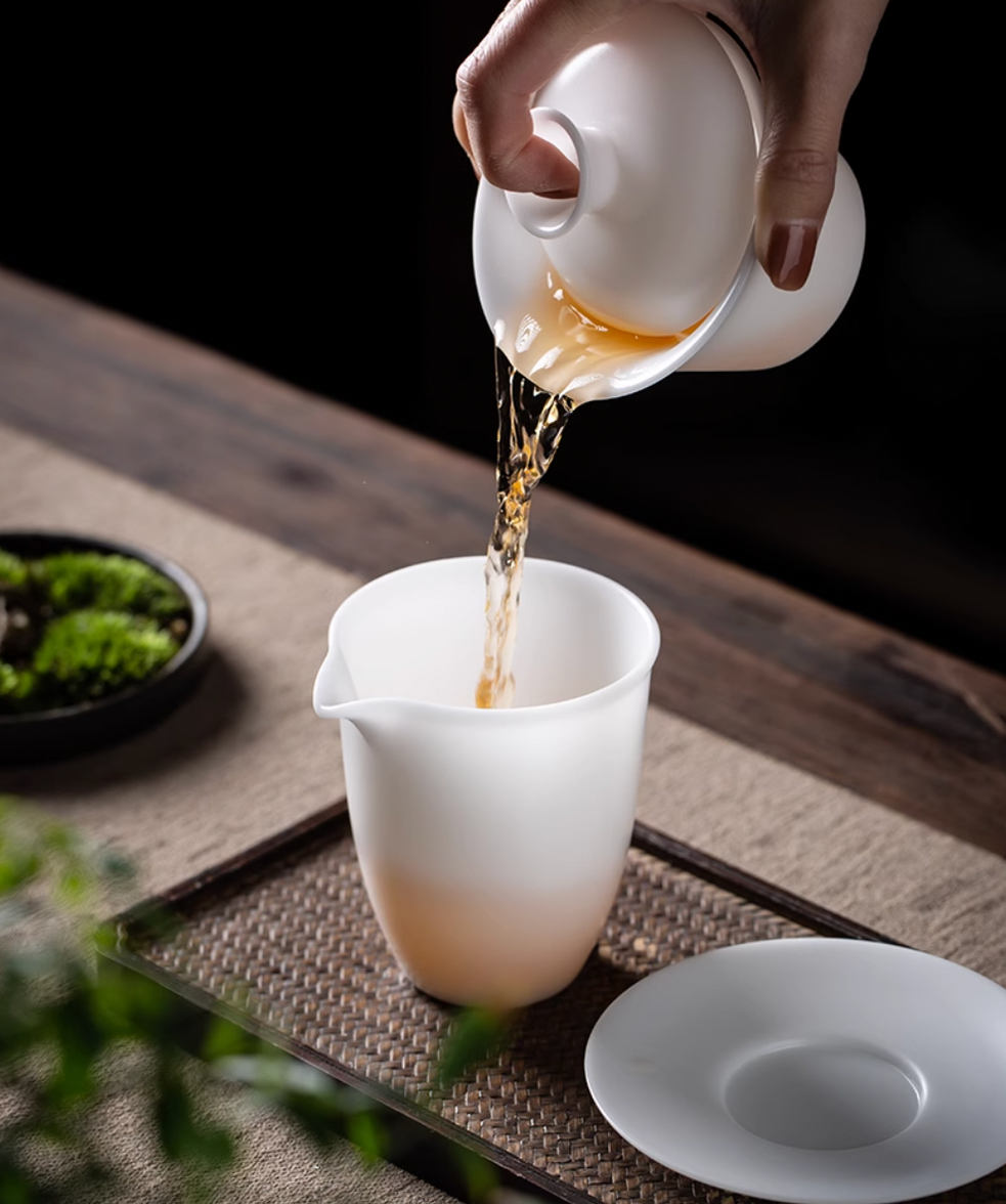 Mutton Fat Ice Jade Porcelain "Tall Pitcher" Cha Hai — Yunnan Sourcing USA
